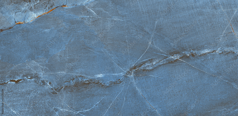 Blue marble texture background with brown curly veins. marble stone ...