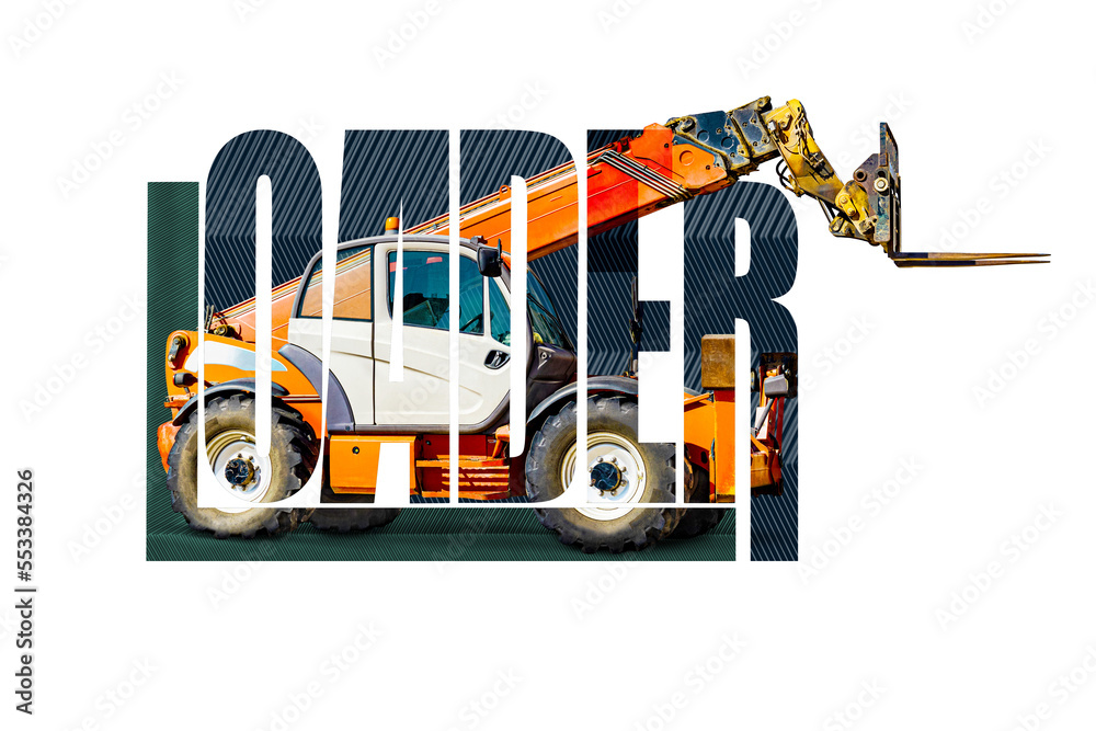 Powerful wheeled forklift with telescopic mast white insulated ...