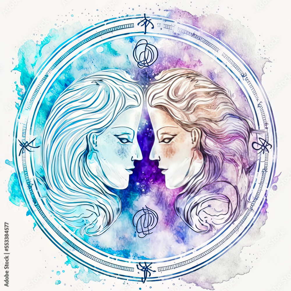 Round icon in soft pastel colors on white background representing the ...