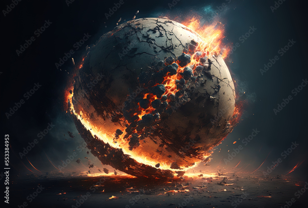 Apocalypse, Earth, globe, impact, meteor, Armageddon, devastation ...