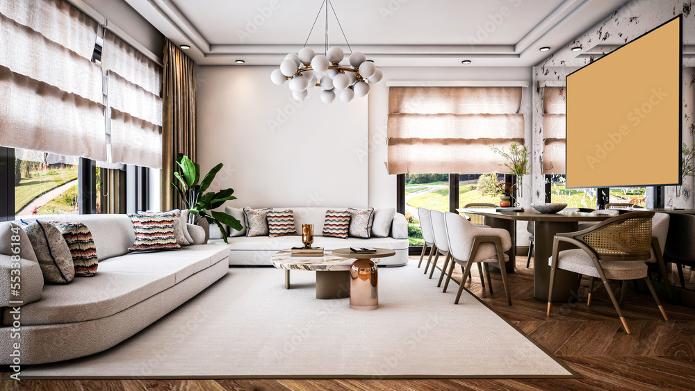 interior with table, room interior, room, living room, room with dining ...