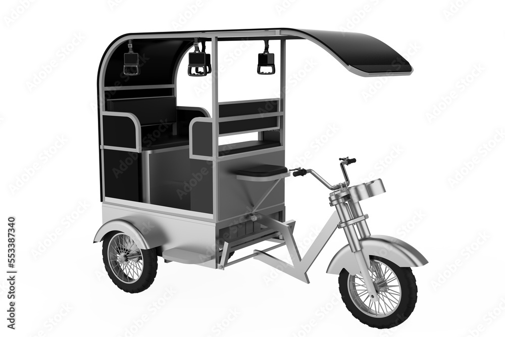 E-rickshaw isolated on white background. 3d illustration Stock ...
