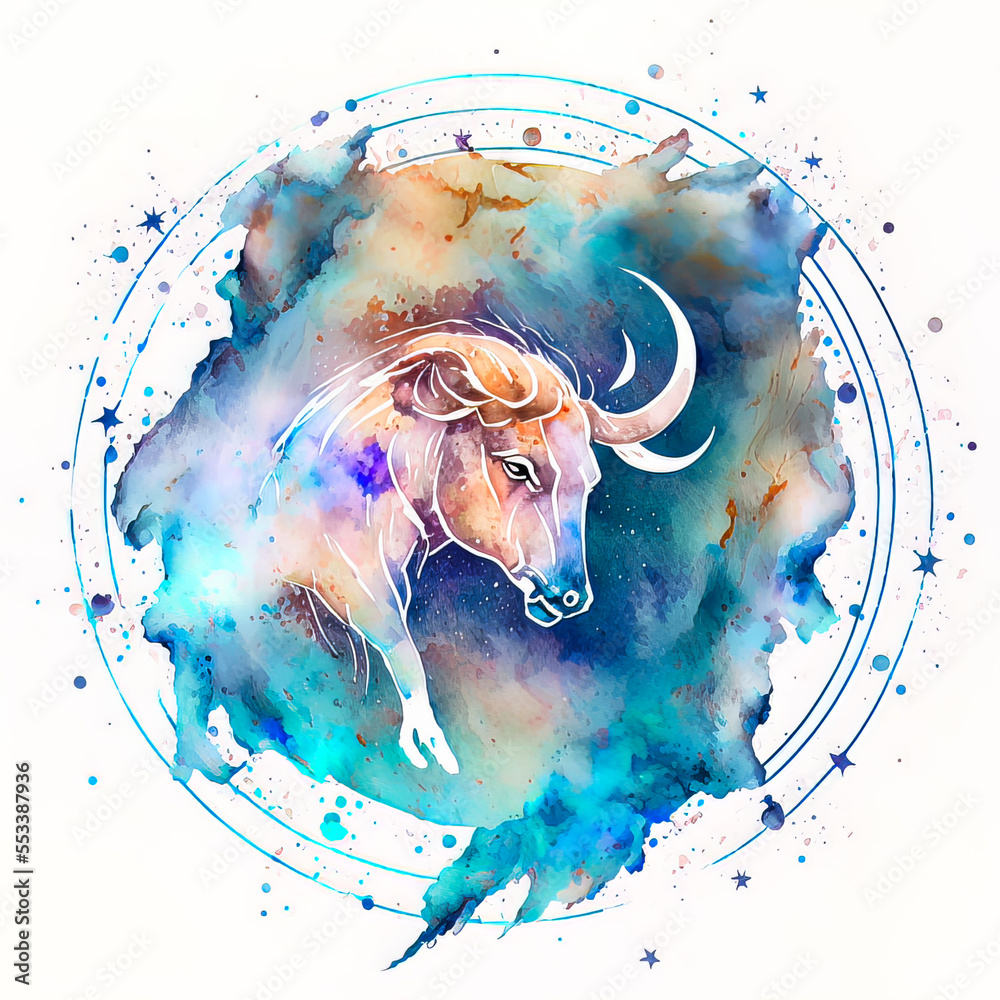 Pastel circular shape representing the astrological sign of Taurus ...