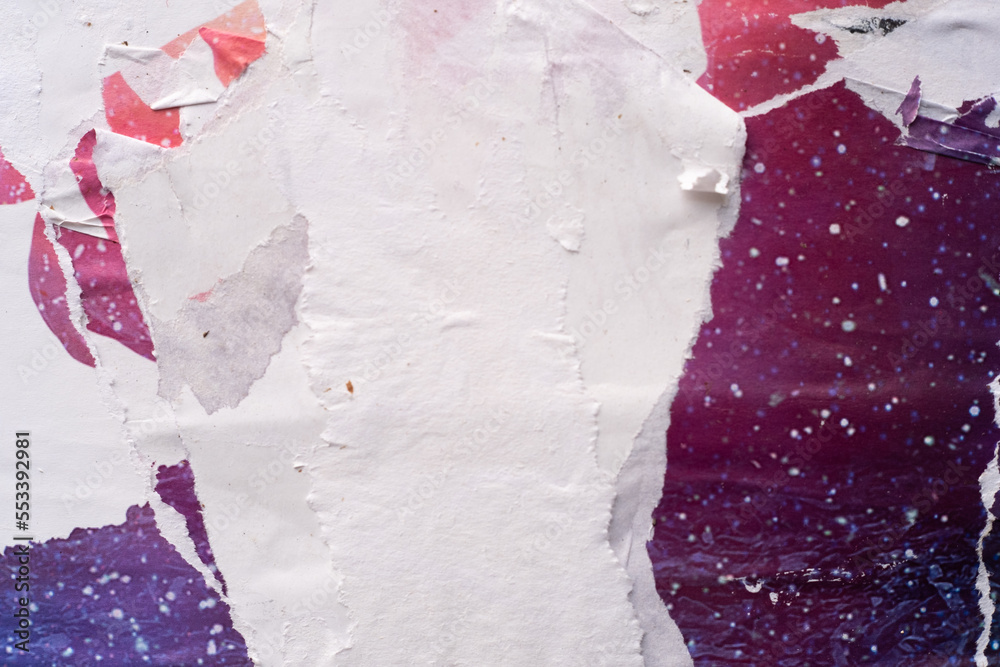 Old torn street poster background, abstract ripper paper collage Stock ...