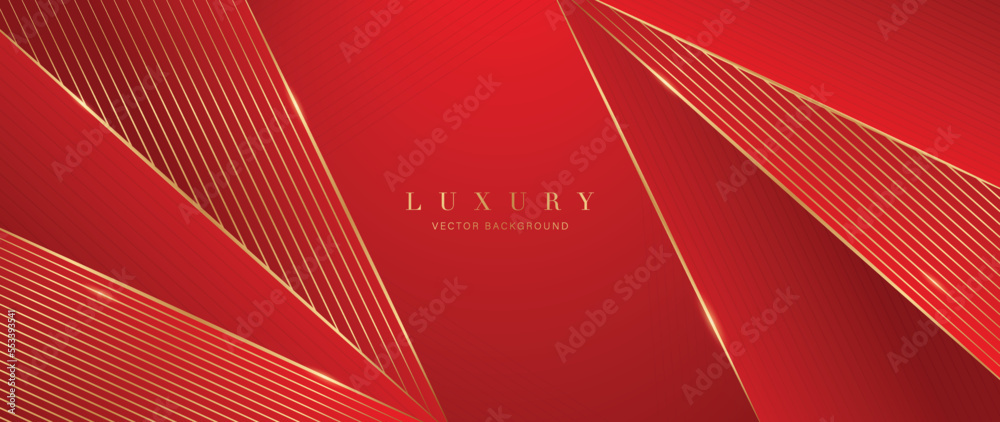 Luxury red background vector. Abstract red and golden lines background ...