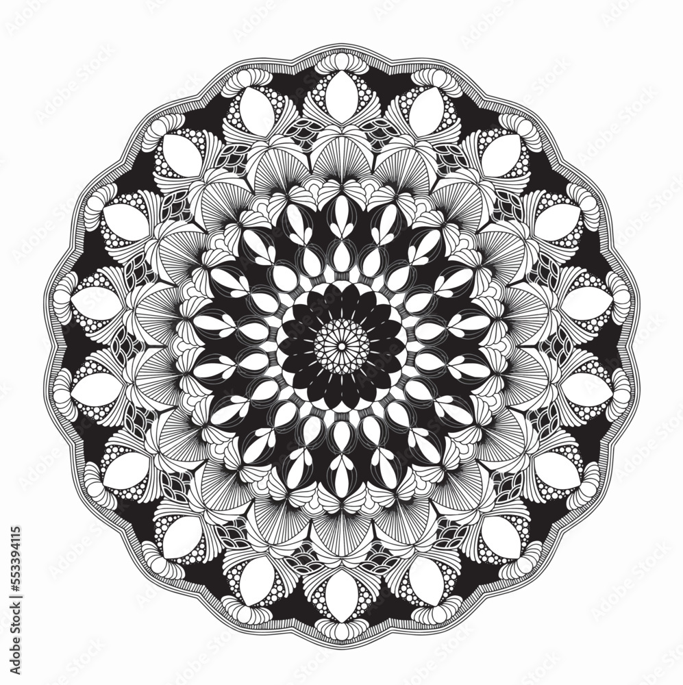 mandala art pattern simple basic line art for mandala coloring pages ...