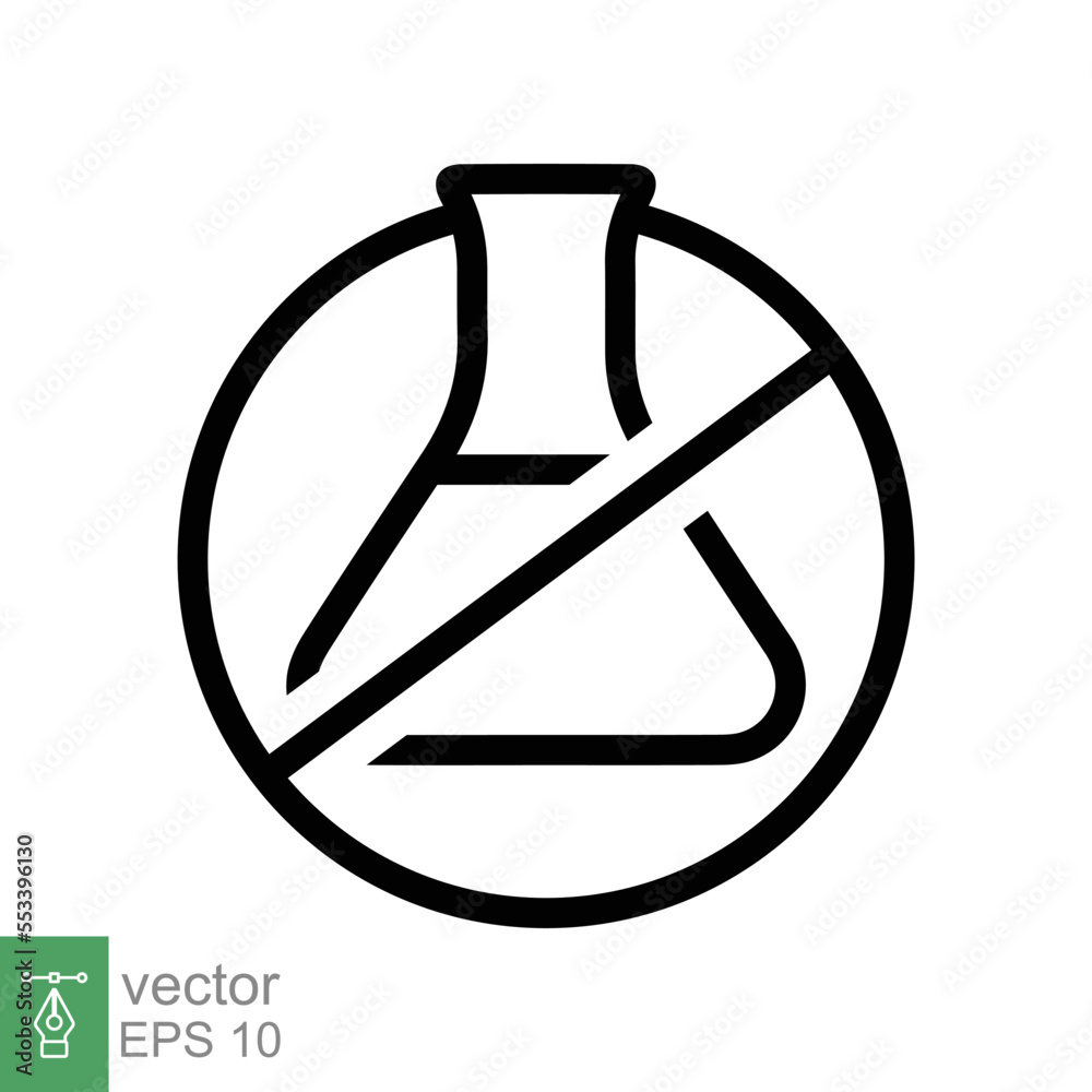 Chemical free icon. Simple outline style. Free preservative food ...