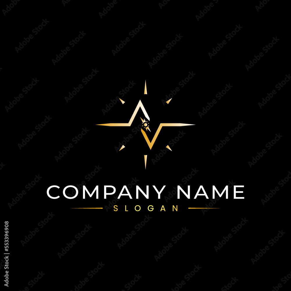 Letter N compass logo vector. Stock Vector | Adobe Stock