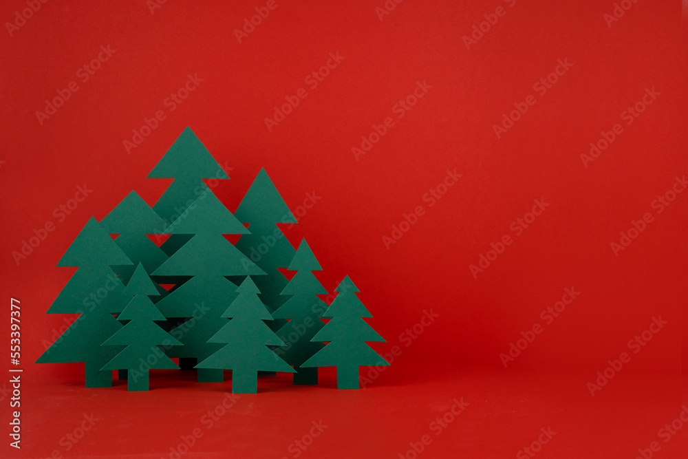 Christmas festive background in traditional red and green color with ...