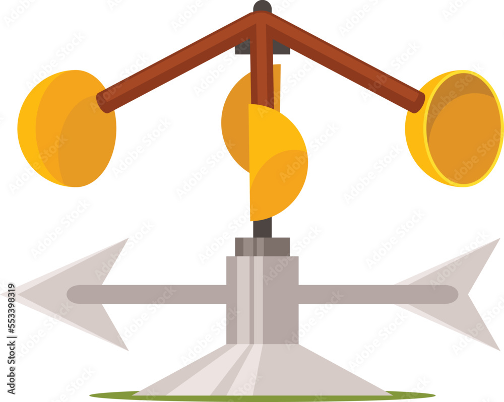 Vector Image A Device Used For Measuring Wind Speed, Isolated On ...