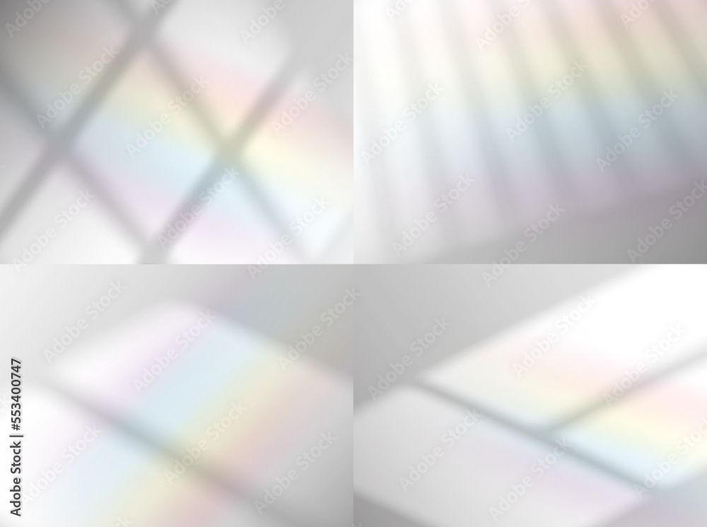 Overlay rainbow shadow from the window. Vector background with prism ...