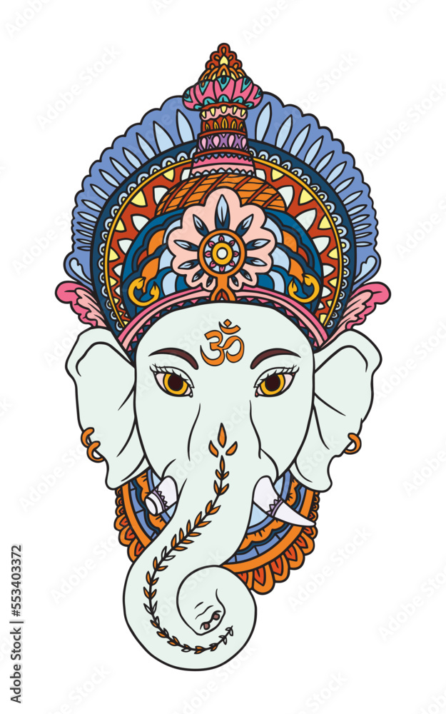 Hand draw Hindu God Ganesh Bala Ganapati Illustration clipart, cute ...