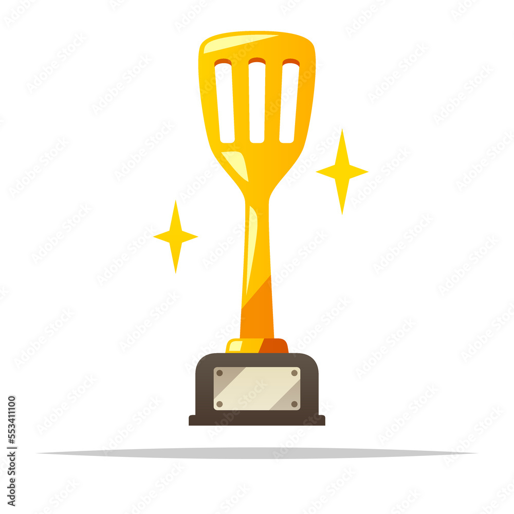 Spatula trophy cooking contest vector isolated illustration Stock ...