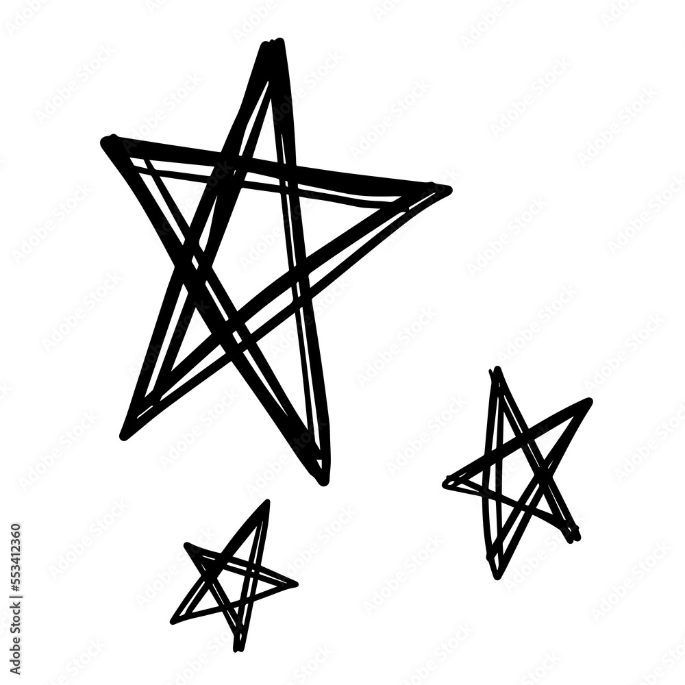 Hand drawn sparkling star burst explosion doodle scribble bullet ...