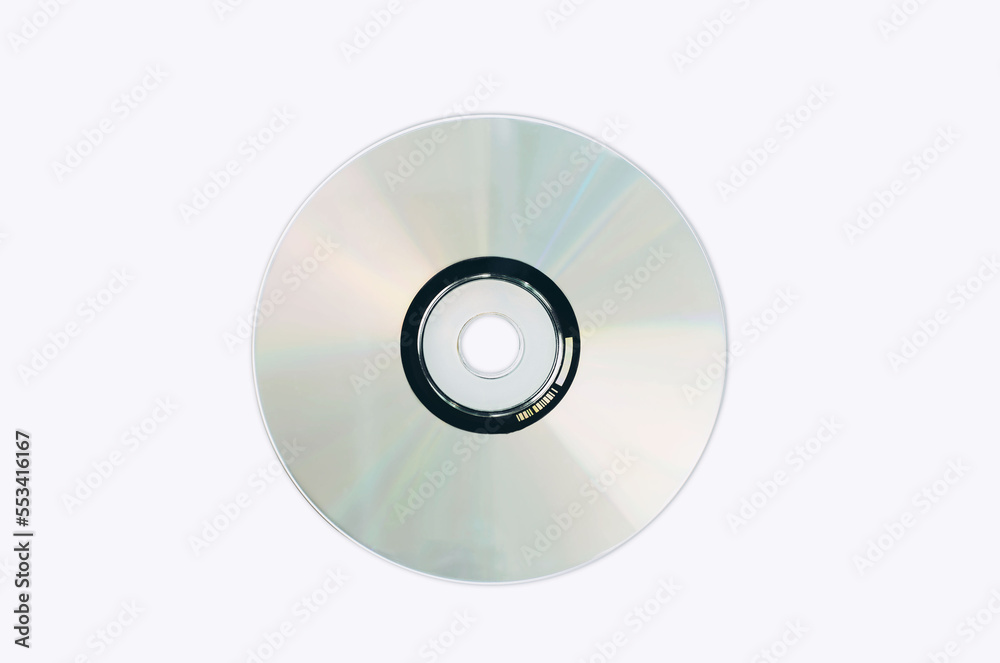 Realistic white cd template isolated on white background. represent ...
