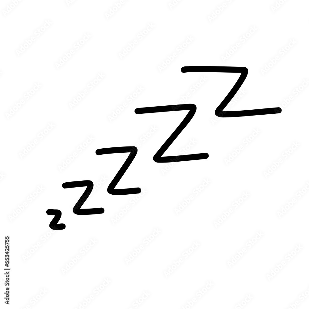 Sweet snore relax dreams nap zzz during bedtime doodle sketch hand ...