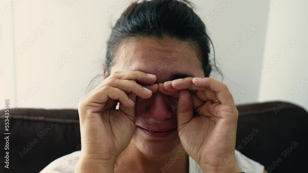 A desperate woman suffering from mental breakdown. Troubled 30s female ...