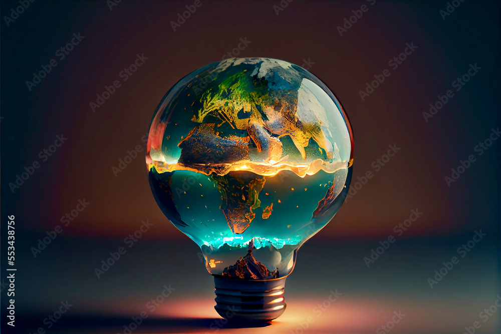 Generative AI abstract render of planet earth Stock Illustration ...
