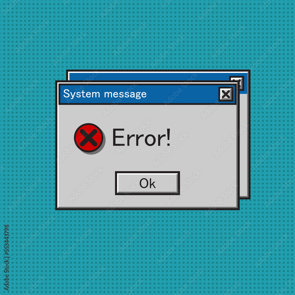Vetor de computer window with error message pinup pop art retro vector ...