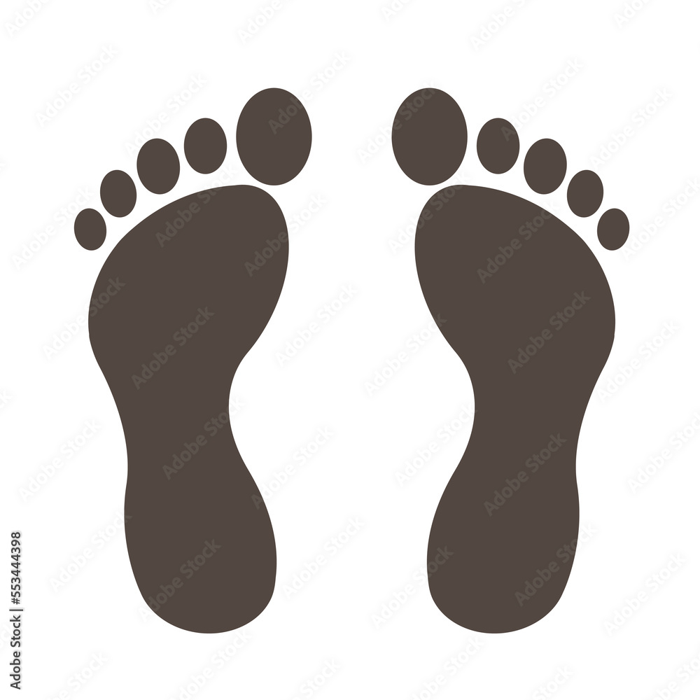 Vector silhouette of a human foot. A design element in the form of a ...