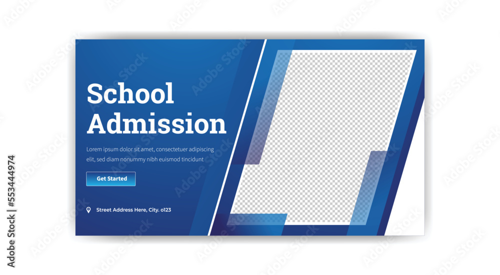 School admission YouTube thumbnail template design Stock Vector | Adobe ...