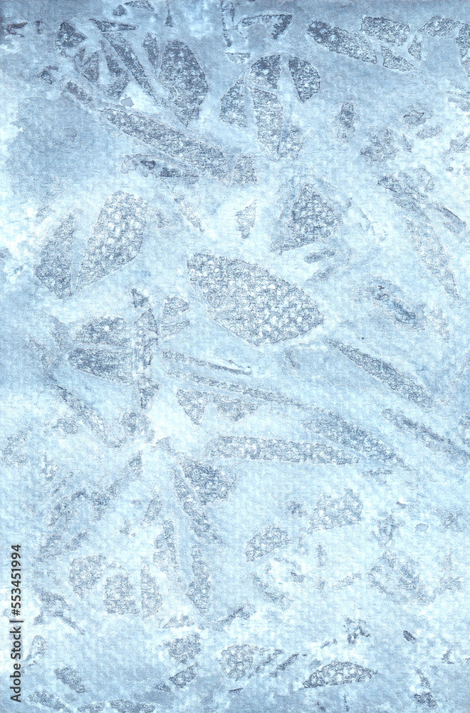 Watercolor indigo background. Dark blue abstract waved texture. Ice and ...