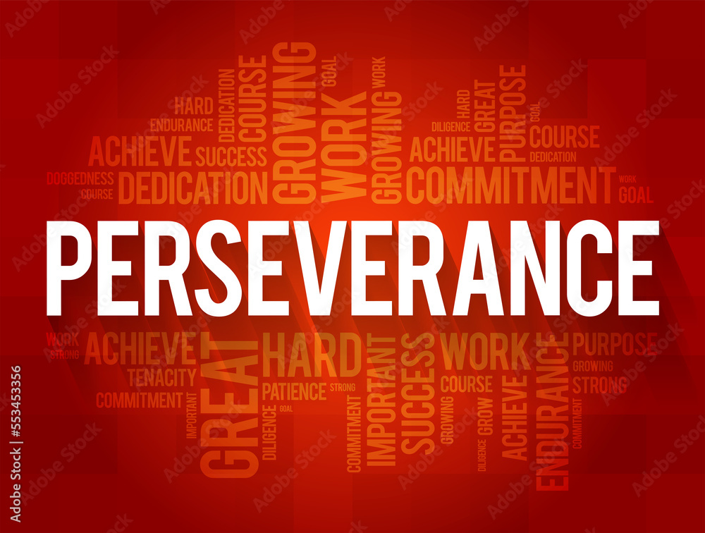 Perseverance word cloud collage, business concept background Stock ...