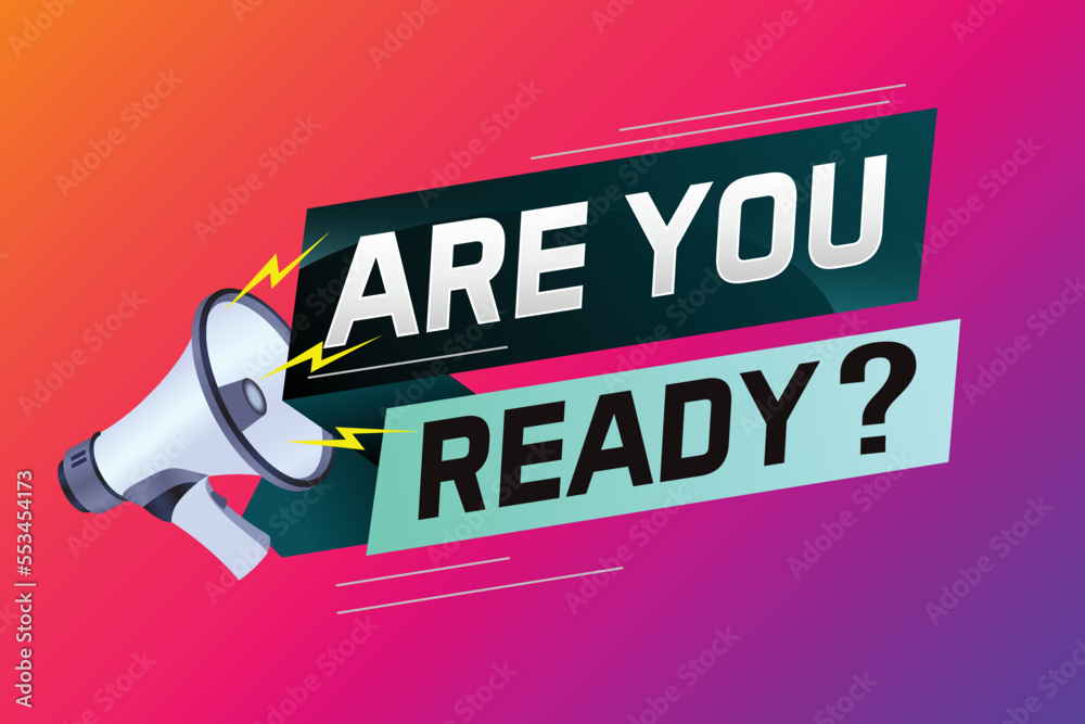 Vetor do Stock: Are you ready word concept vector illustration with ...