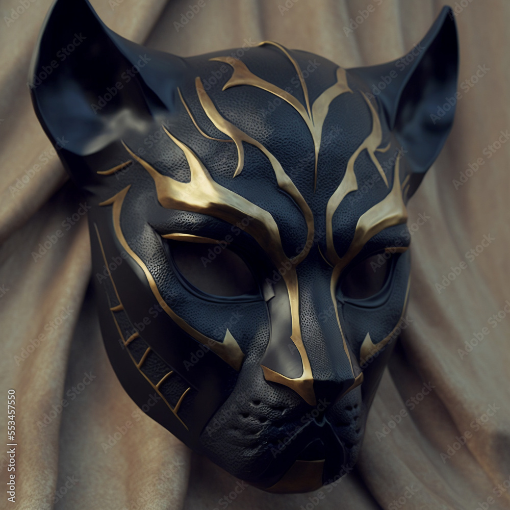 Black Panther Mask Full Face Mask - Generated by Generative AI Stock ...