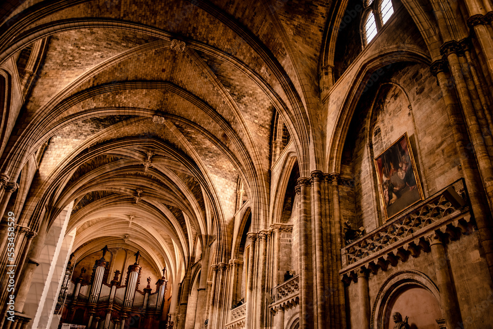 Bordeaux, France - 28 August 2022: Bordeaux Cathedral inside, Roman ...
