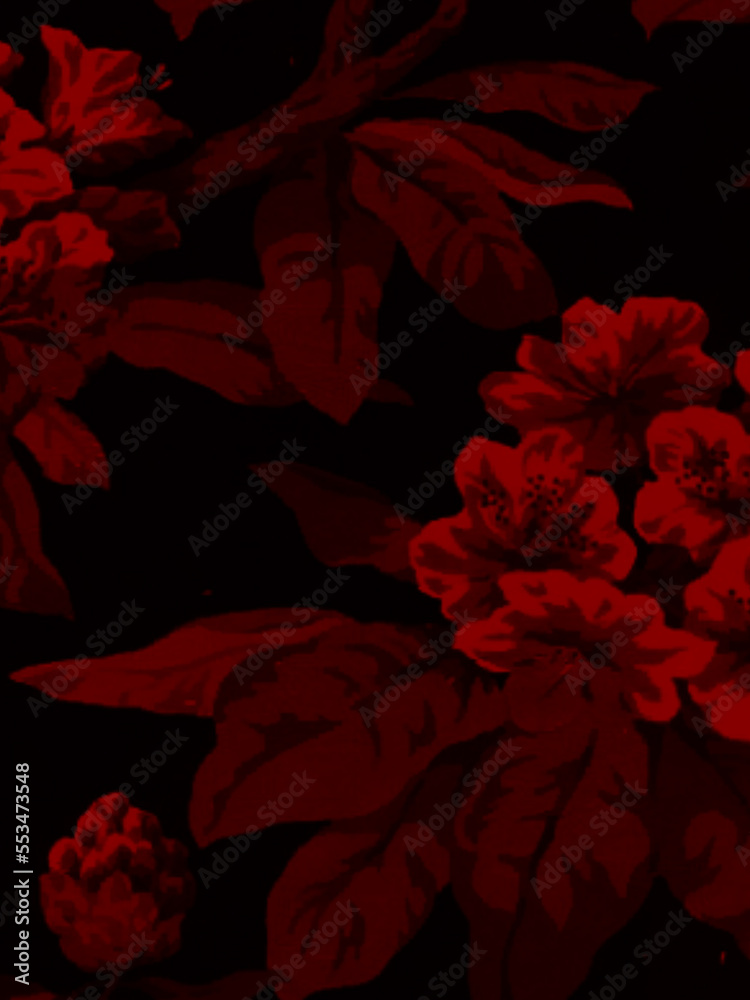 Red Blood floral jittery paint liquid splatter abstract vivid ...