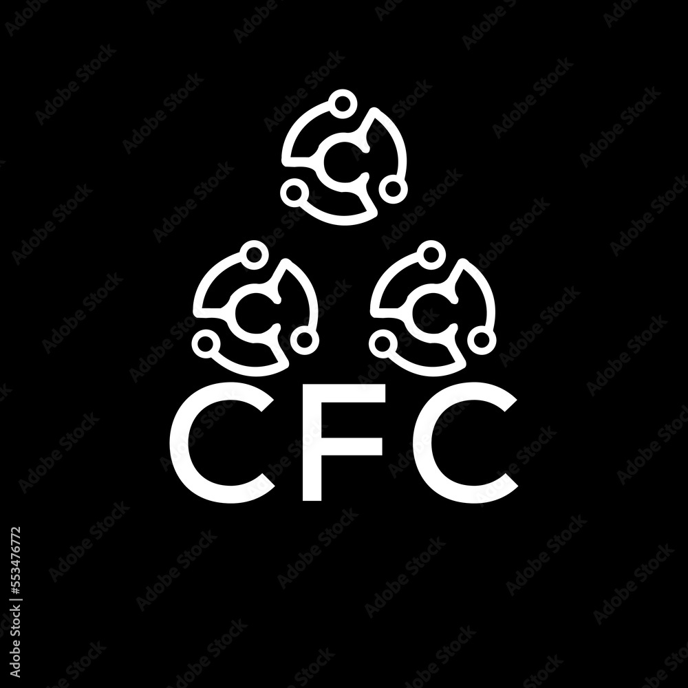CFC letter logo. CFC best black background vector image. CFC Monogram ...