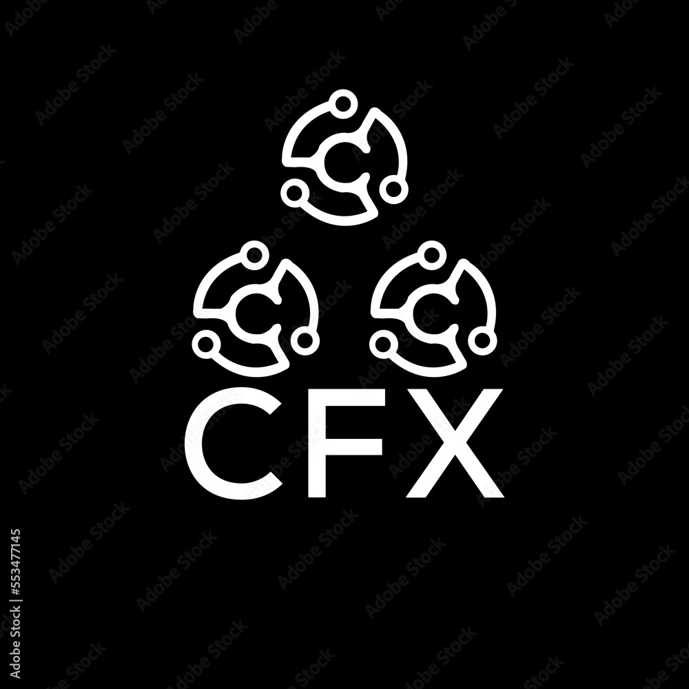 CFX letter logo. CFX best black background vector image. CFX Monogram ...