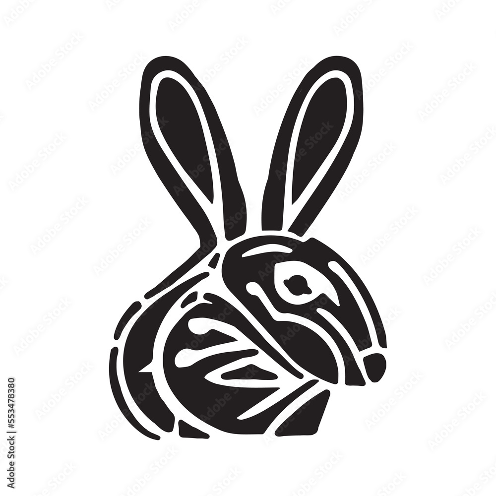 Cute easter bunny cartoon clipart. Vector rabbit motif. Stock Vector ...