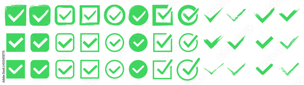 Vector tick icon. Symbols for the checklist. A design element for an ...