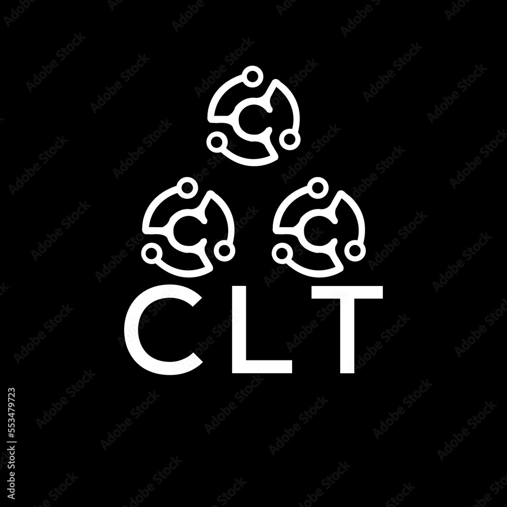 CLT letter logo. CLT best black background vector image. CLT Monogram ...