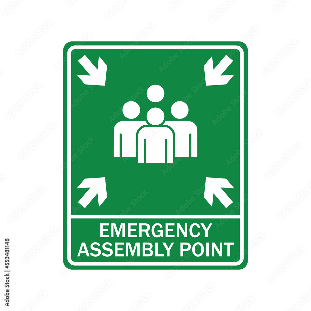 Fire Assembly Point Vector Signage Illustration Design. Vector Stock ...