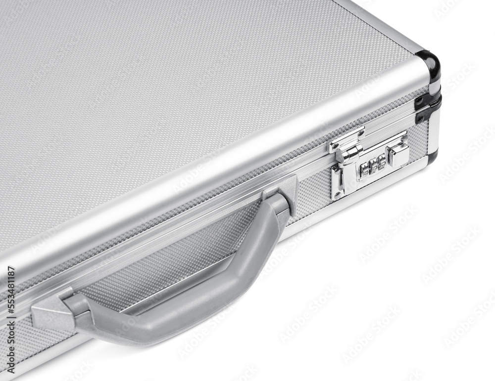 Metal case on white background. Metallic rivets of a road case. Photo ...