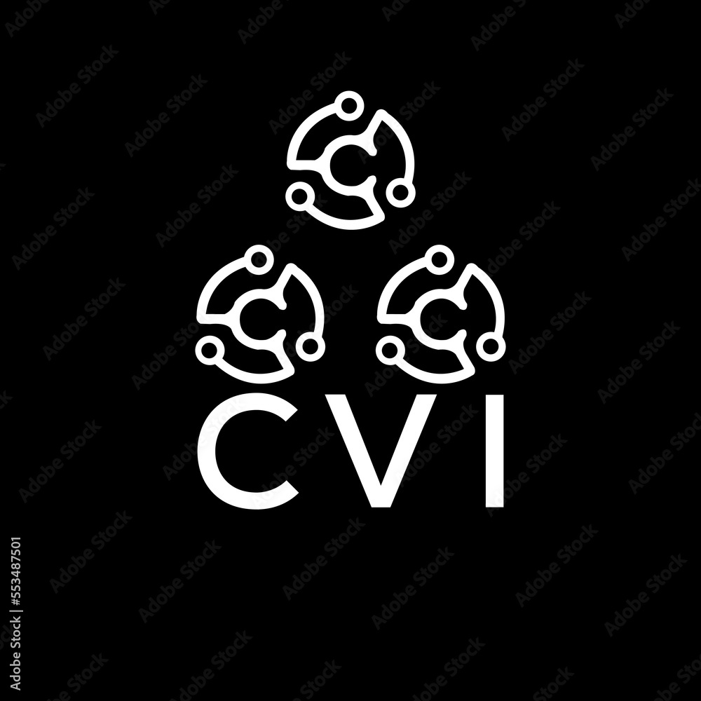 CVI letter logo. CVI best black background vector image. CVI Monogram ...