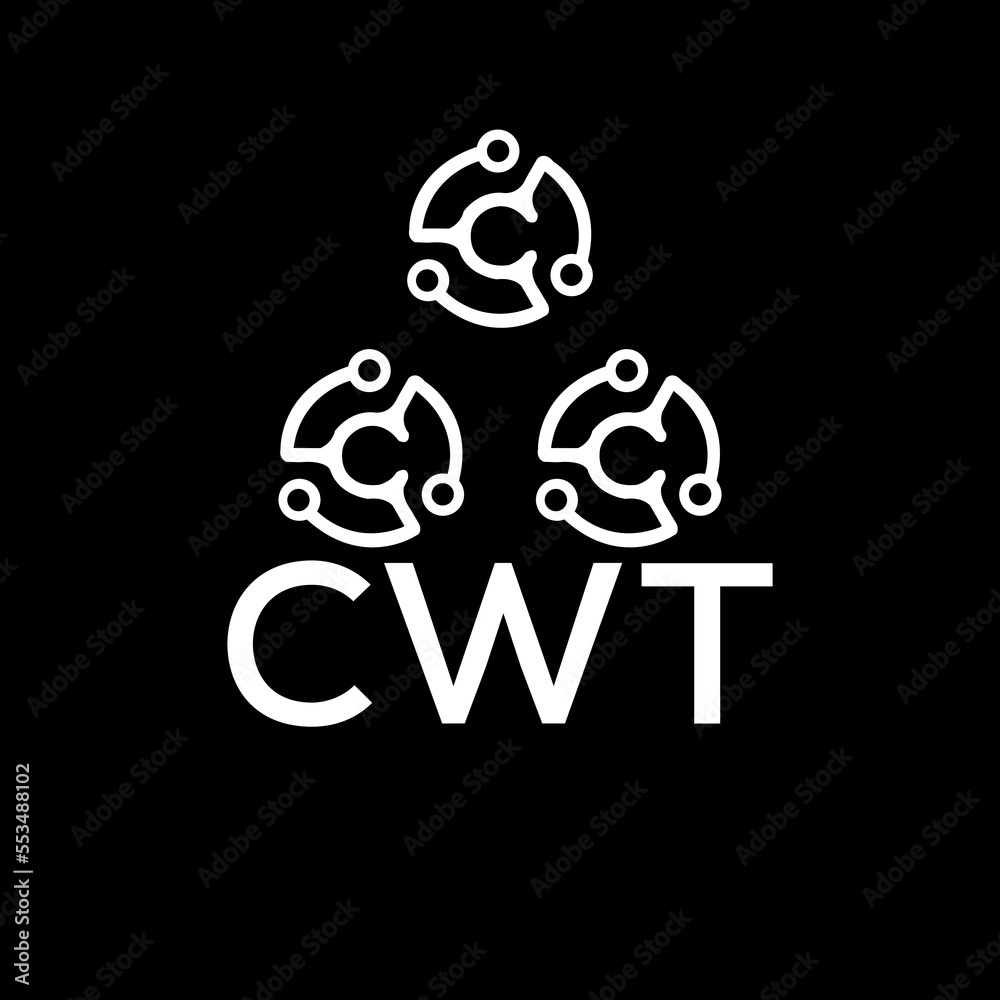 CWT letter logo. CWT best black background vector image. CWT Monogram ...
