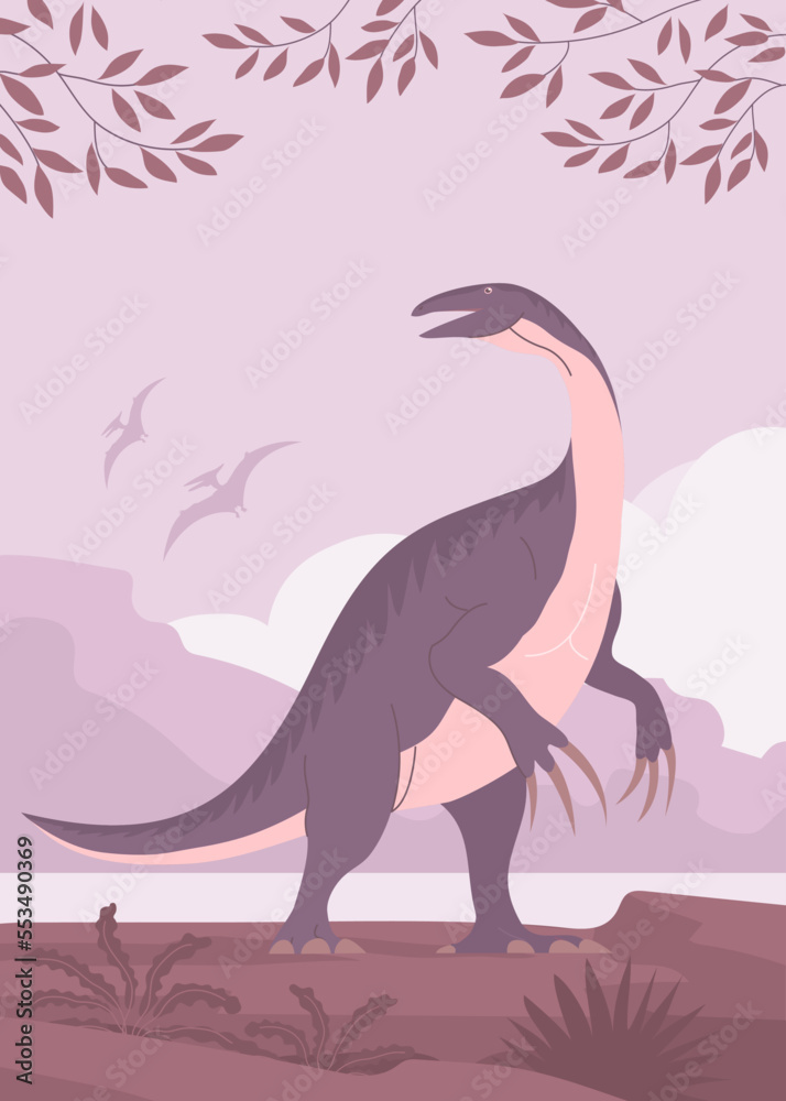 Ancient pangolin therizinosaurus. Big lizard with long claws ...