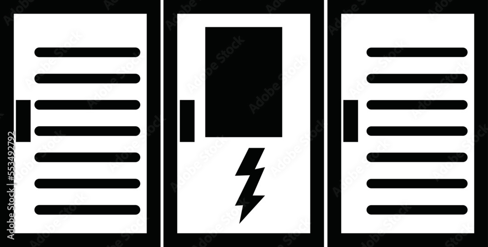 Battery energy storage system icon on white background. Rechargeable ...