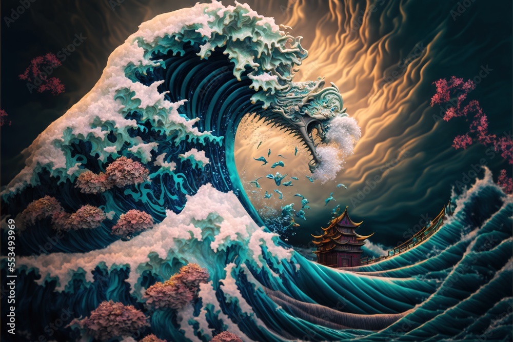 The Great wave Stock Illustration | Adobe Stock