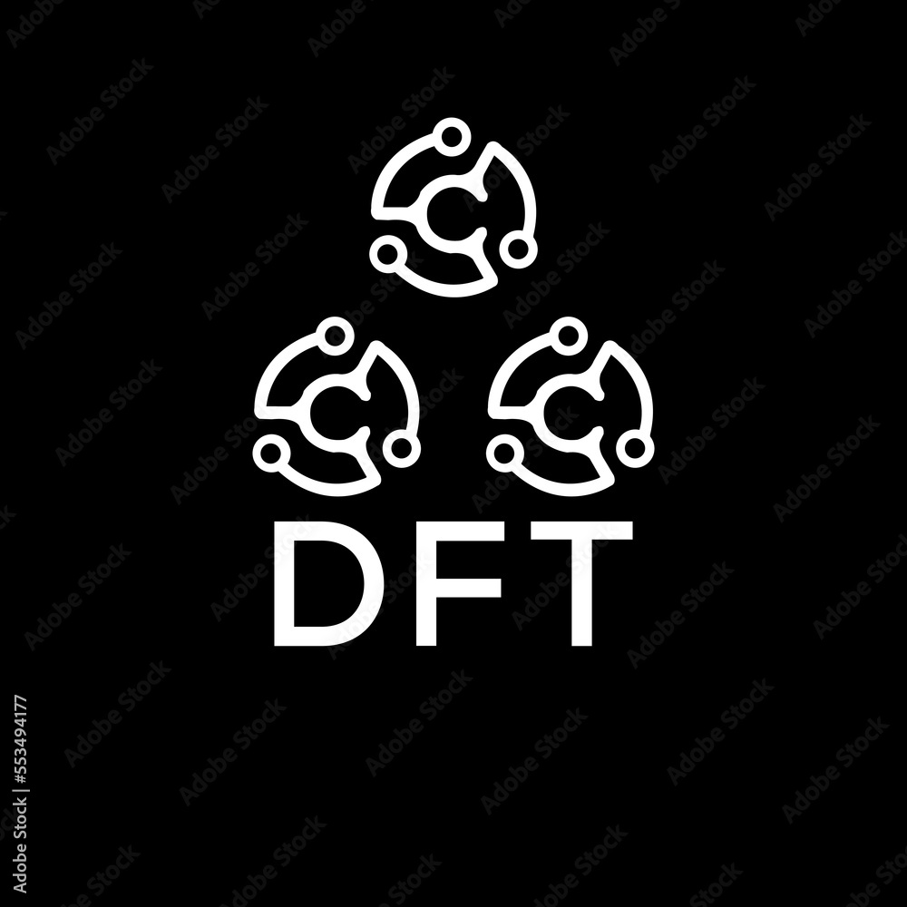 DFT letter logo. DFT best black background vector image. DFT Monogram ...