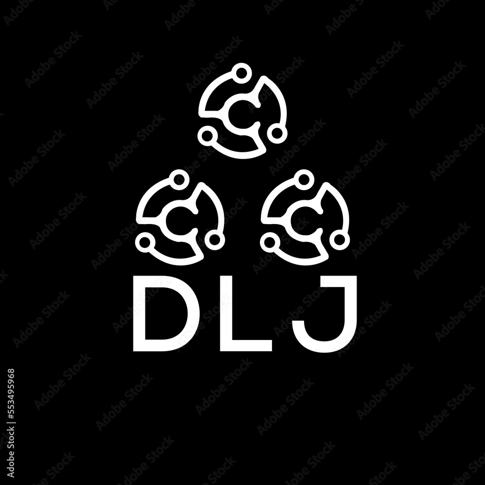 DLJ letter logo. DLJ best black background vector image. DLJ Monogram ...