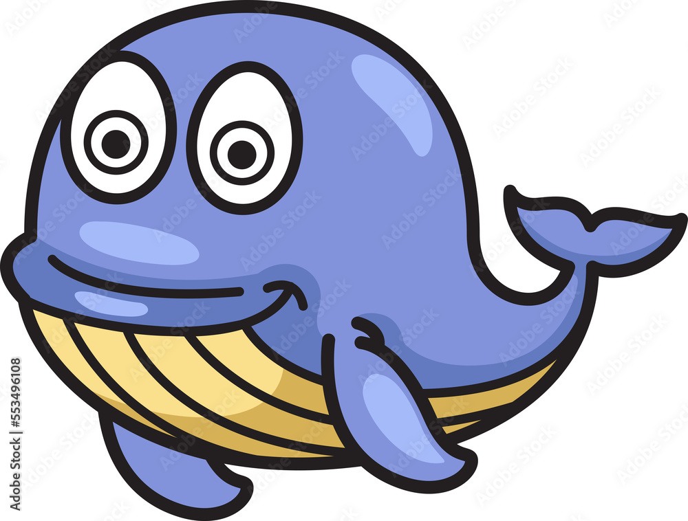 cartoon whale outline character Stock Illustration | Adobe Stock