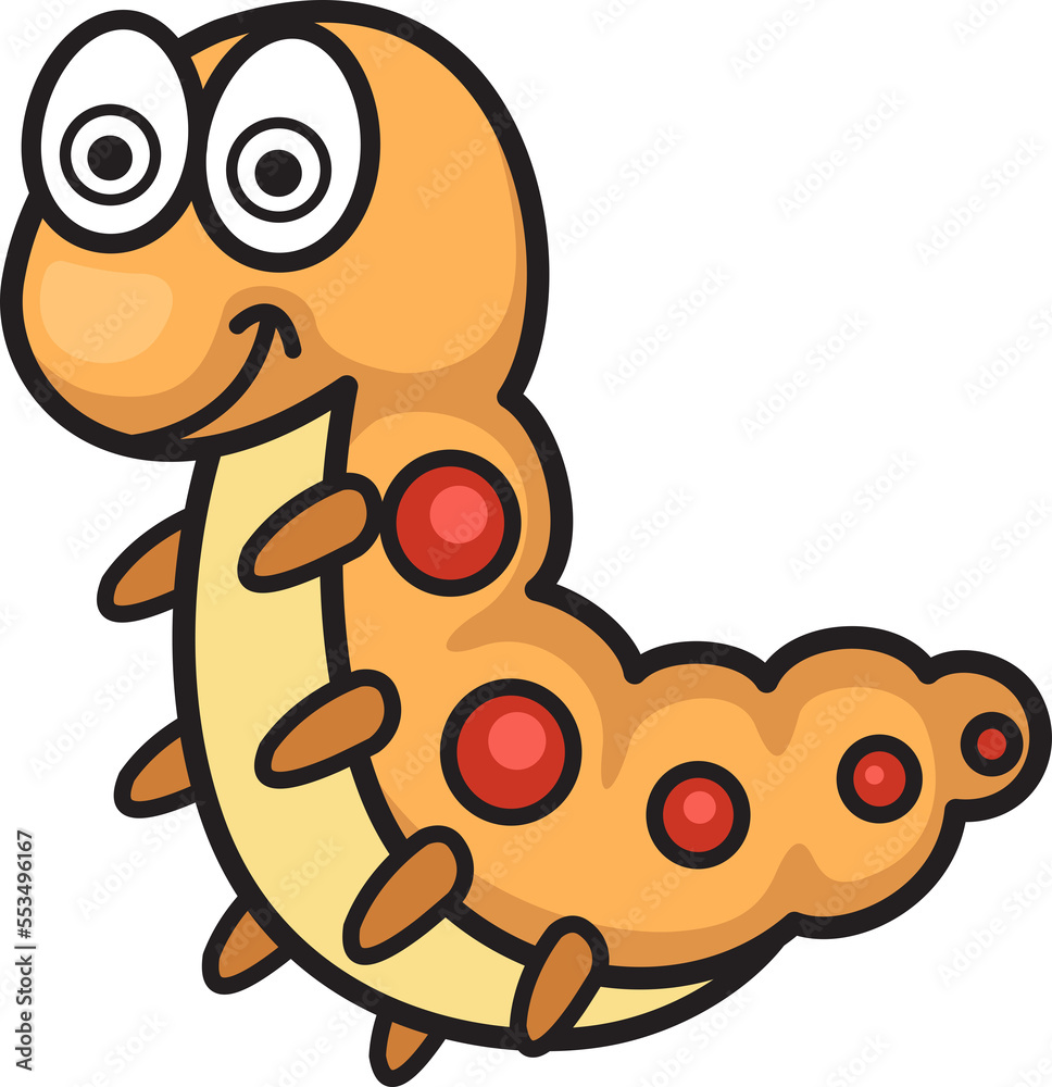 cartoon worm outline character Stock Illustration | Adobe Stock
