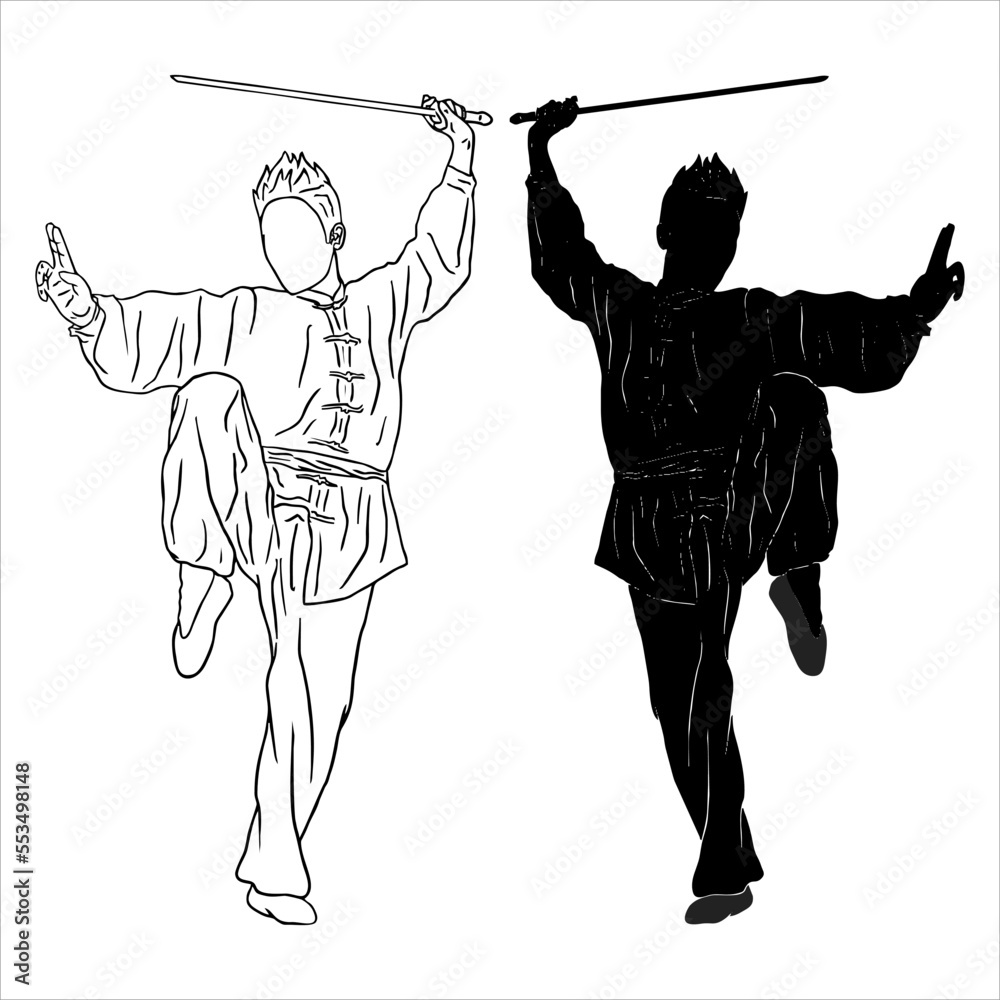 kung fu silhouette vector logo Stock Vector | Adobe Stock