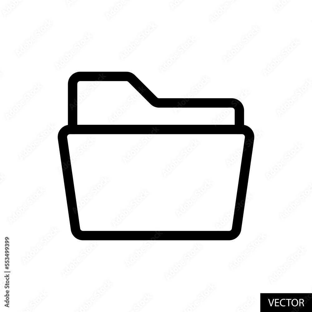Computer folder vector icon in line style design for website, app, UI ...