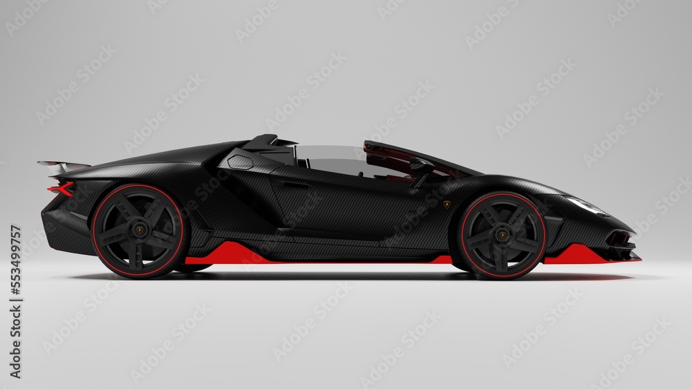 Supercar Lamborghini Centenario Roadster isolated on white background ...